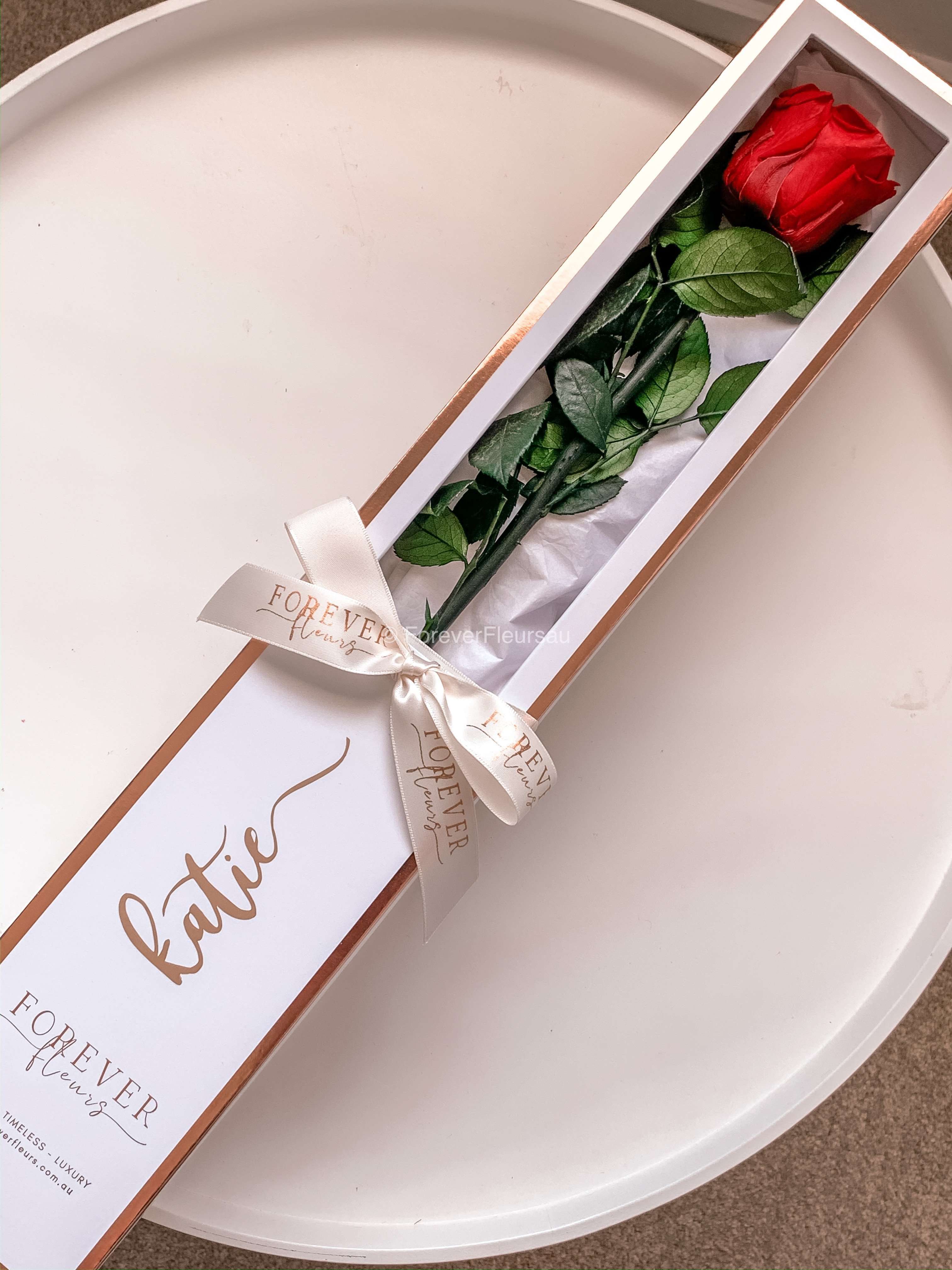 Single Long Stem Red Rose | luxury bespoke rose gift boxes