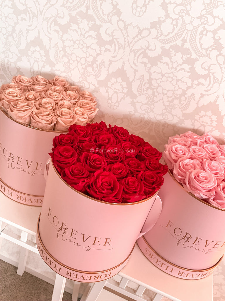 Forever Pink Rose Box - Grand Red | luxury bespoke rose gift boxes
