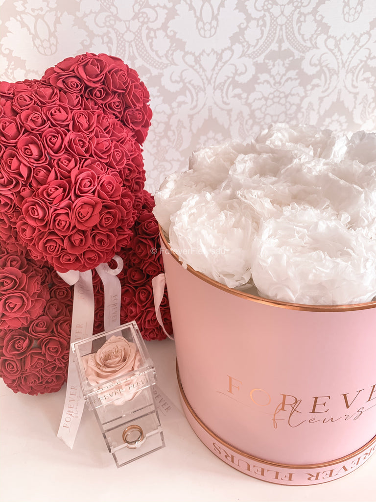 Single Acrylic Rose Box with drawer (FREE GIFT BOX!) Red | luxury ...